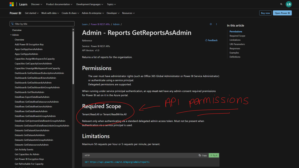 Handling auth with the Power BI REST API