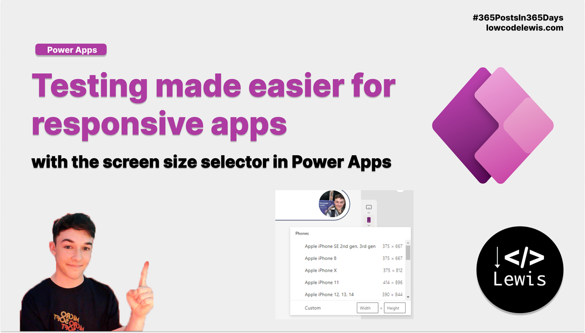 New screen size selector in Power Apps - Low Code Lewis