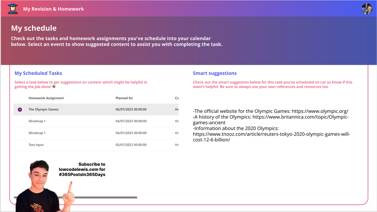 Finishing up - Revision & Homework Planning - Part 5 - Low Code Lewis