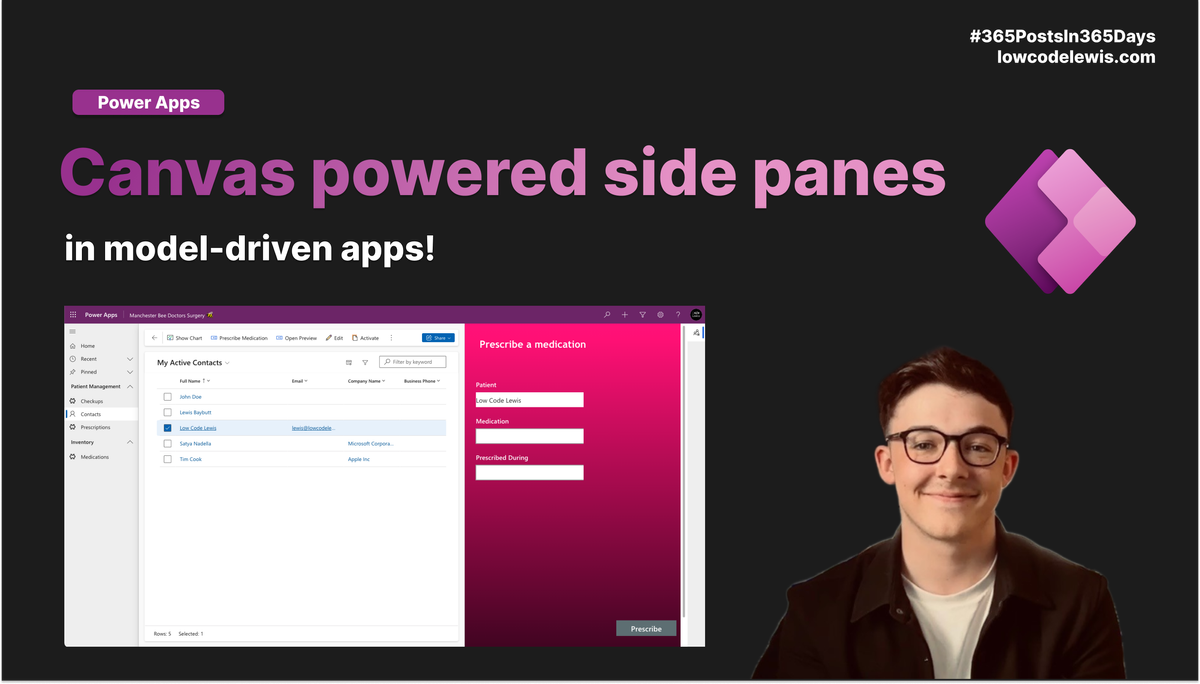 Canvas powered side panes in model-driven apps - Low Code Lewis