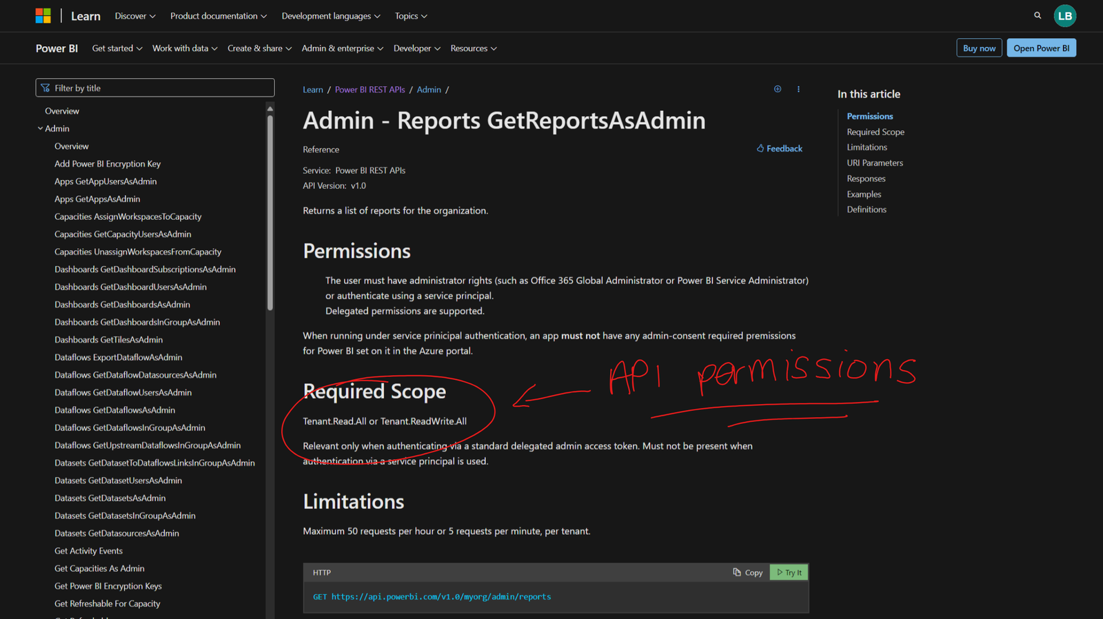 Handling auth with the Power BI REST API
