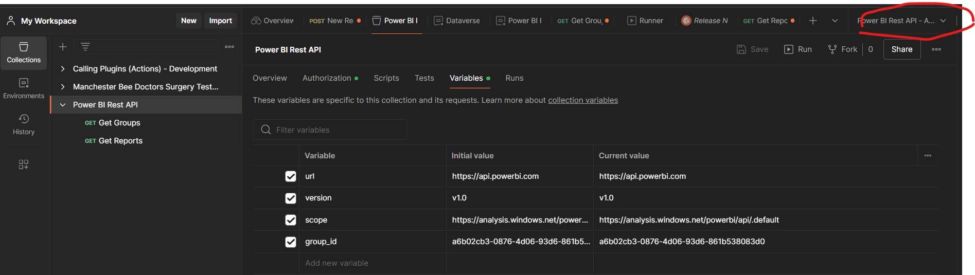 Handling auth with the Power BI REST API