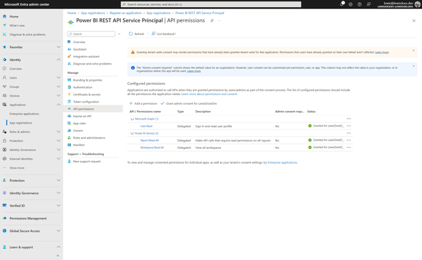 Handling auth with the Power BI REST API