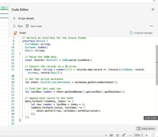 Add rows to Excel sheets without tables in Power Automate
