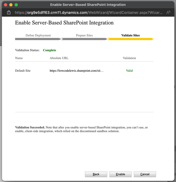 Configuring the SharePoint document integration with Dataverse - Low ...