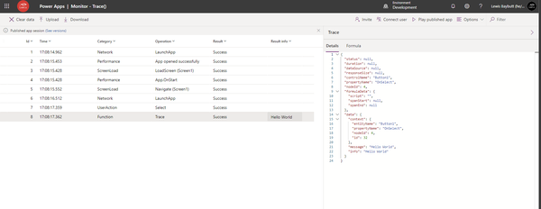 Create custom logs in Monitor with Power Apps - Low Code Lewis