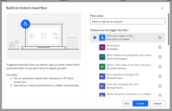 Automatically create timeline notes for custom events in model-driven ...